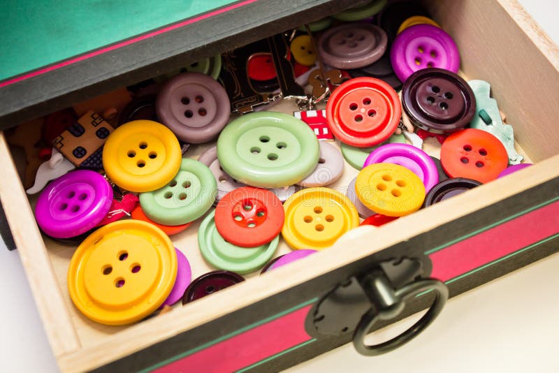 Box of buttons stock photo. Image of fabrics, green, assorted - 30774788