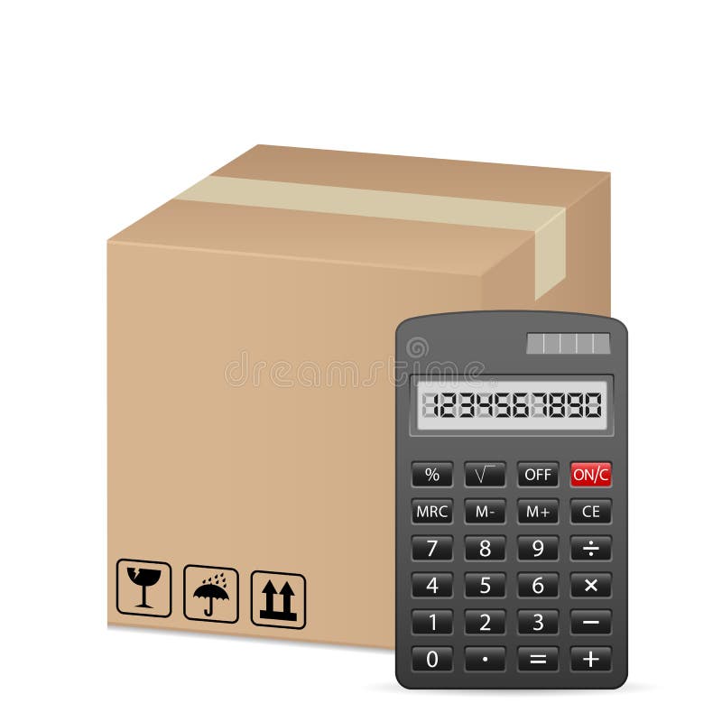 Box and calculator stock vector. Illustration of white - 43777665