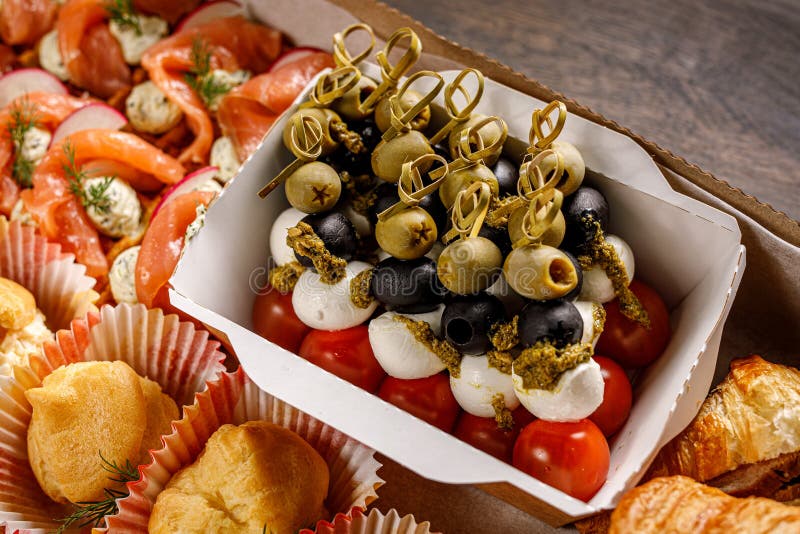Box of Canapes in a Snack Set. Stock Image - Image of buffet, simple ...