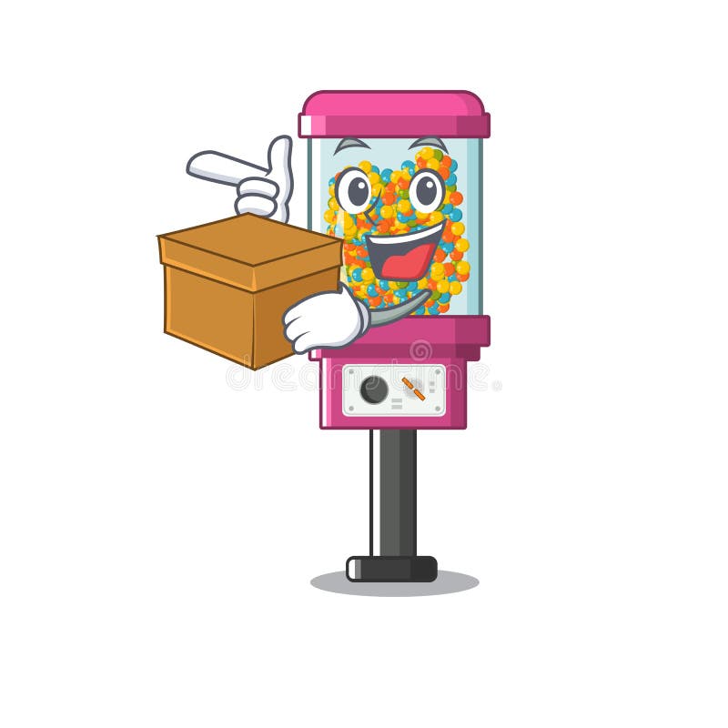 With Box Candy Vending Machine in a Cartoon Stock Vector - Illustration ...