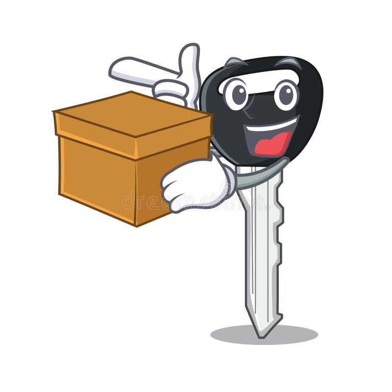 With Box Car Key with Remote Cartoon Control Stock Vector ...