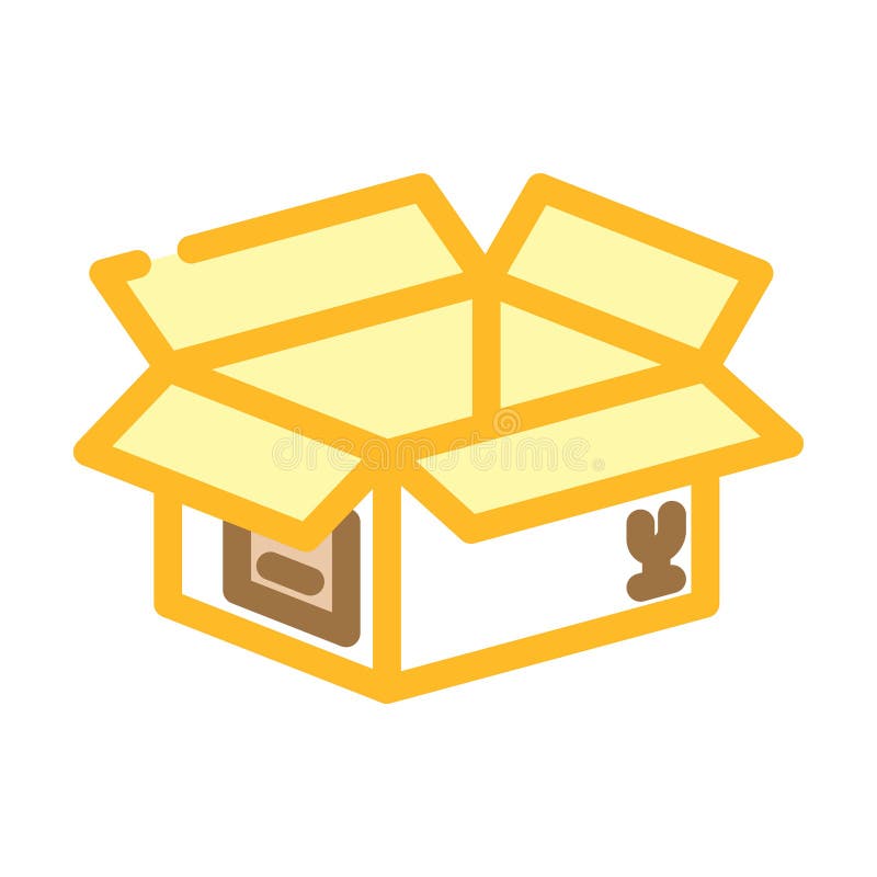 Box Cardboard Packaging Color Icon Vector Illustration Stock Vector ...
