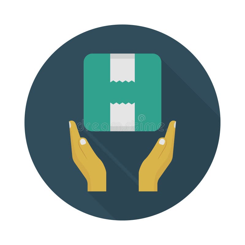 Box Care Vector Flat Color Icon Stock Vector - Illustration of color ...
