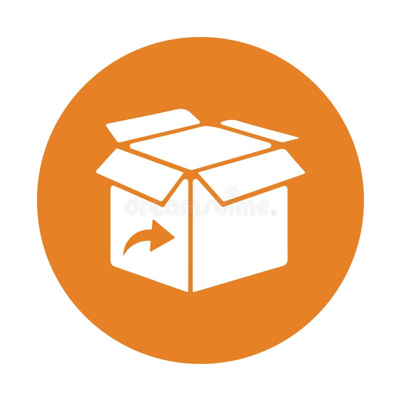 Box, Cargo, Package Icon. Orange Color Stock Vector - Illustration of ...