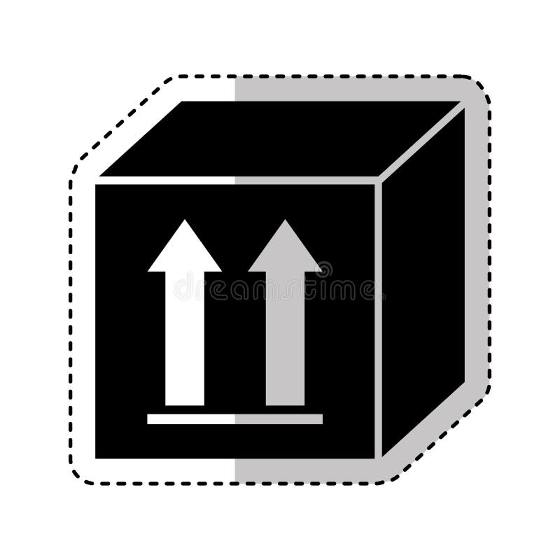 Box Carton with Arrows Icon Stock Vector - Illustration of flat, cargo ...