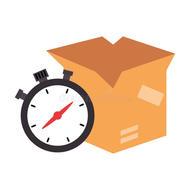 Box Carton with Chronometer Stock Illustration - Illustration of ...