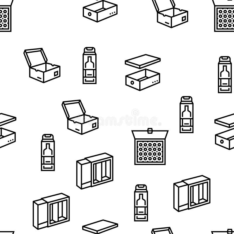 Box Carton Container Vector Seamless Pattern Stock Vector ...