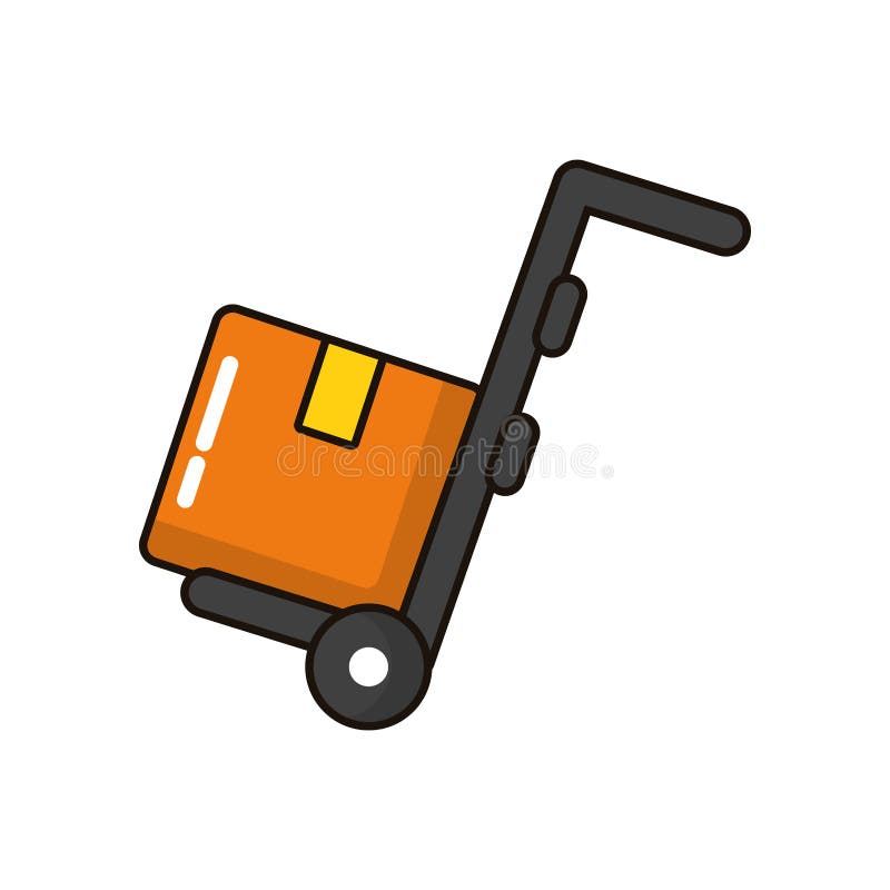 Box Carton Delivery with Cart Stock Vector - Illustration of package ...