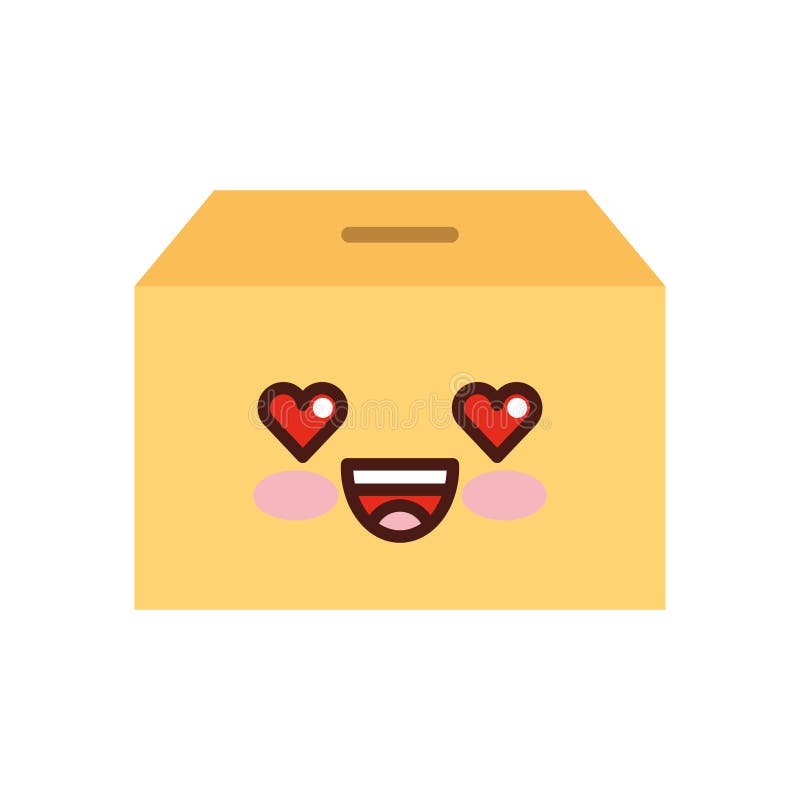 Box Carton Packing Kawaii Character Stock Vector - Illustration of ...