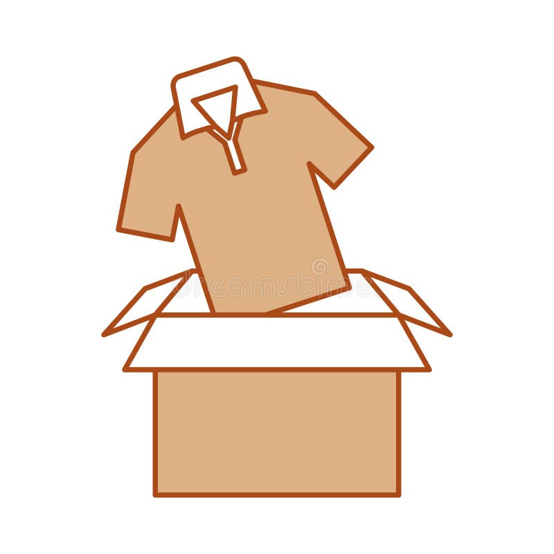 Box Carton Packing with Shirt Stock Vector - Illustration of isolated ...