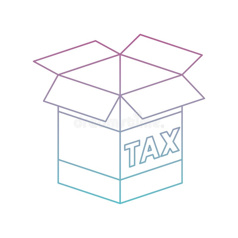 Box carton with taxes stock vector. Illustration of debt - 144142803
