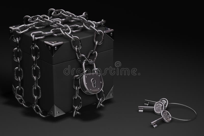 Box, Chain and Padlock stock illustration. Illustration of fetter - 2647214