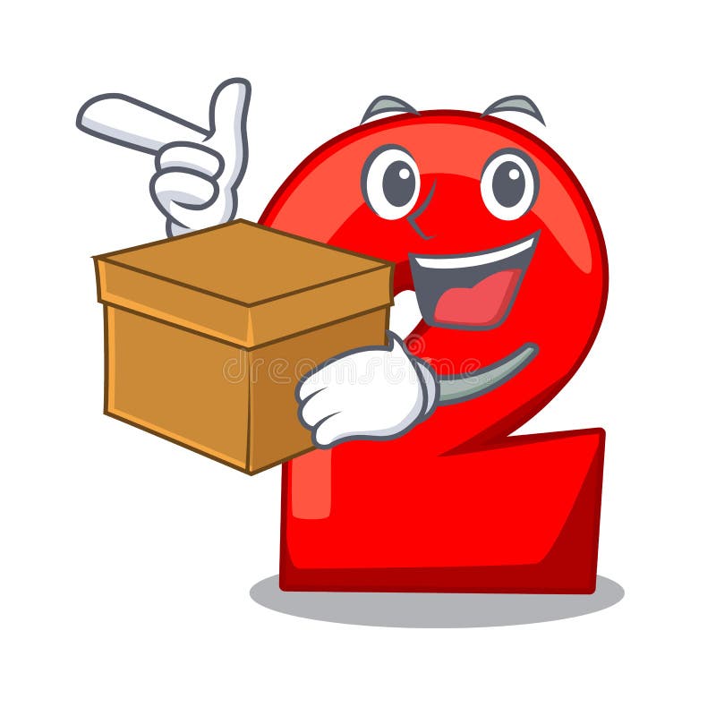 With Box Character Number Two on Wooden Door Stock Vector ...