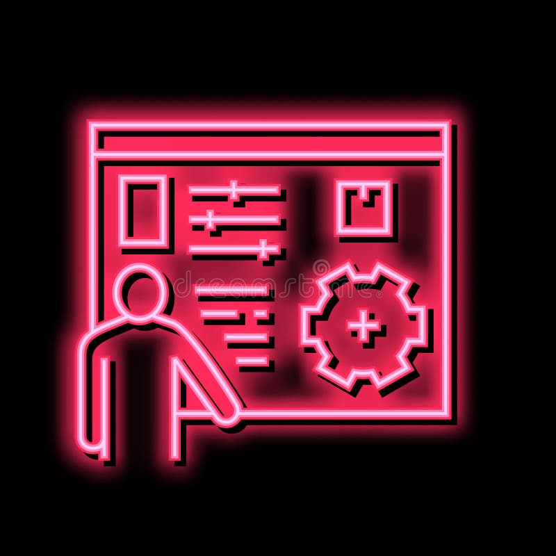 Box Characteristics Presentation Neon Glow Icon Illustration Stock ...