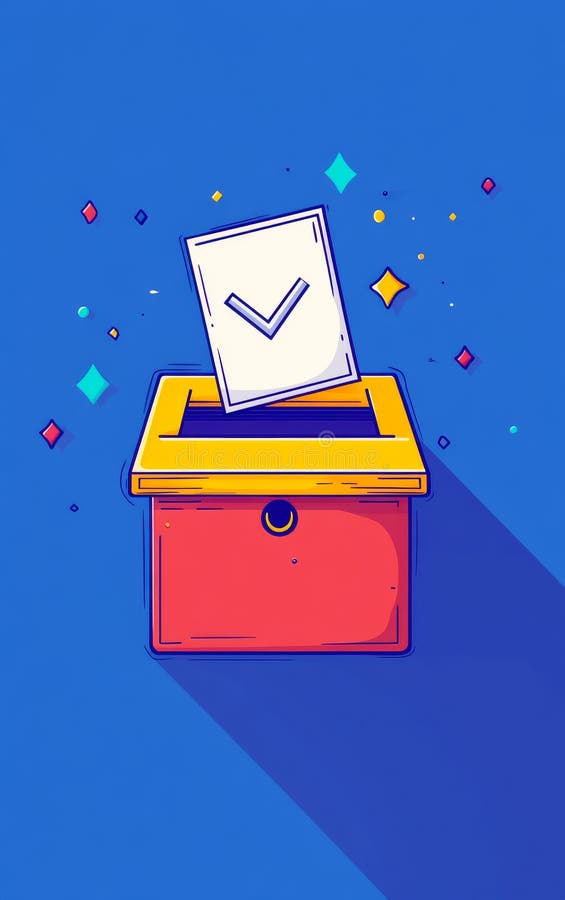 A Box with a Check Mark on it and a Piece of Paper Inside Stock Image ...