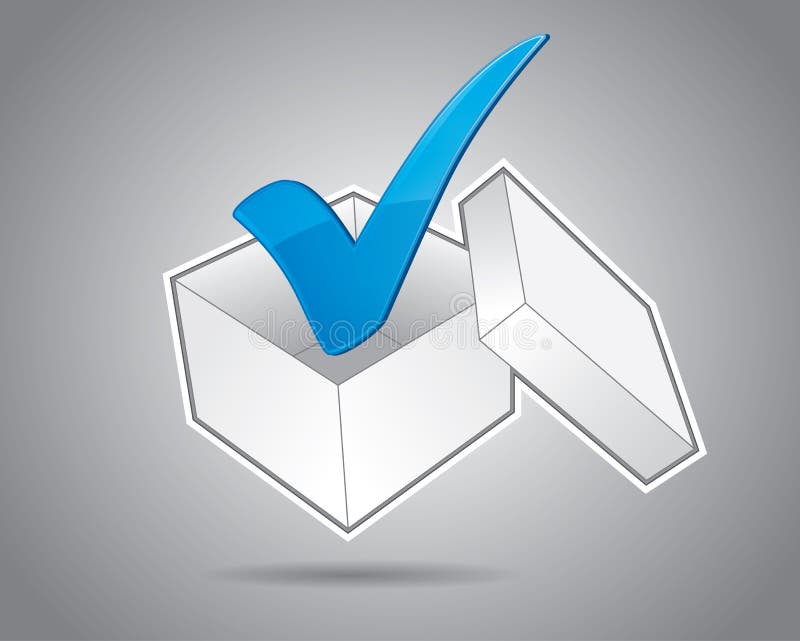 Box with check mark stock vector. Illustration of carton - 39267019