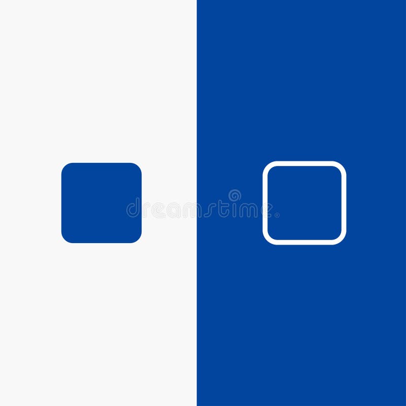 Box, Checkbox, Unchecked Line and Glyph Solid Icon Blue Banner Line and ...