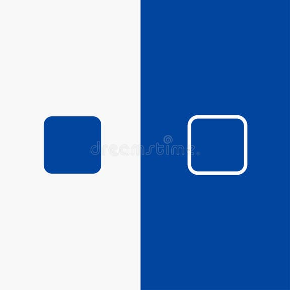 Box, Checkbox, Unchecked Line and Glyph Solid Icon Blue Banner Line and ...