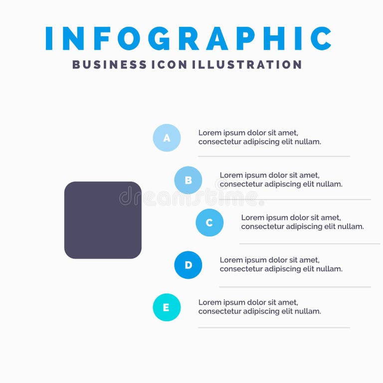 Box, Checkbox, Unchecked Solid Icon Infographics 5 Steps Presentation ...