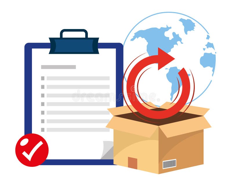 Box with checklist stock vector. Illustration of return - 147640993