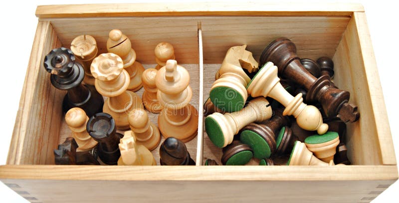 Box of chess pieces stock image. Image of group, chess - 19029005