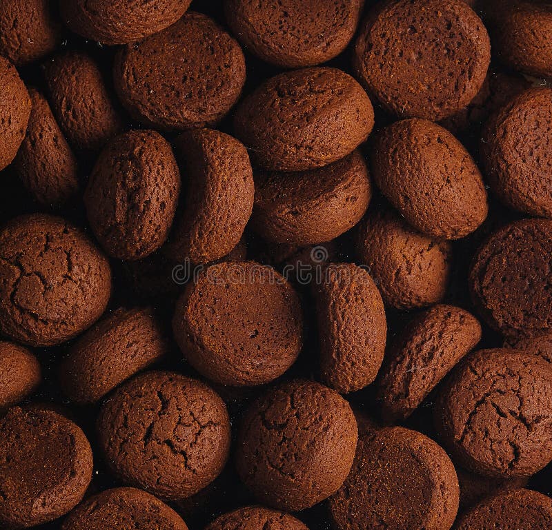 Box of Chocolate Cookies Close Up Background Stock Image - Image of ...
