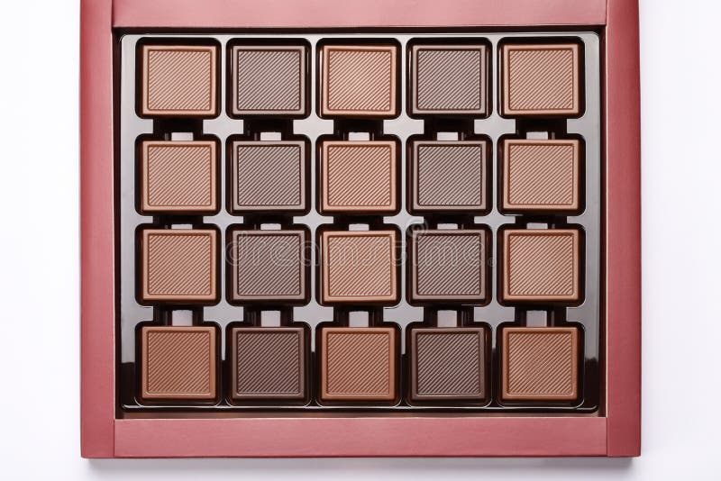 Box of Chocolate on White Background Stock Image - Image of white ...