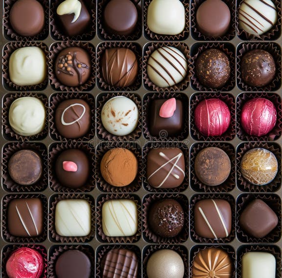 A Box with Chocolates Arranged in a Single Row, Mind-bending Patterns ...
