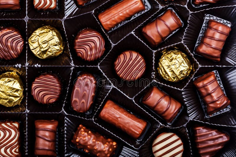 Box of chocolates stock photo. Image of almond, candy - 79805246