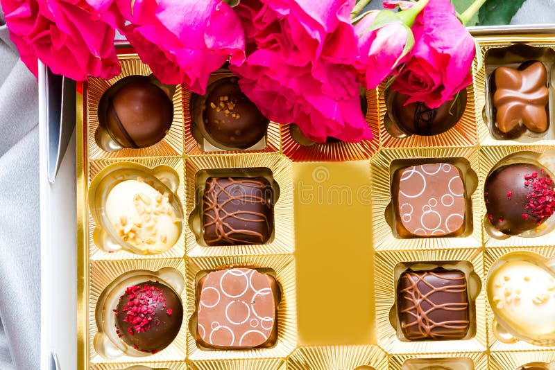 Box of chocolates stock photo. Image of dessert, pink - 34011574