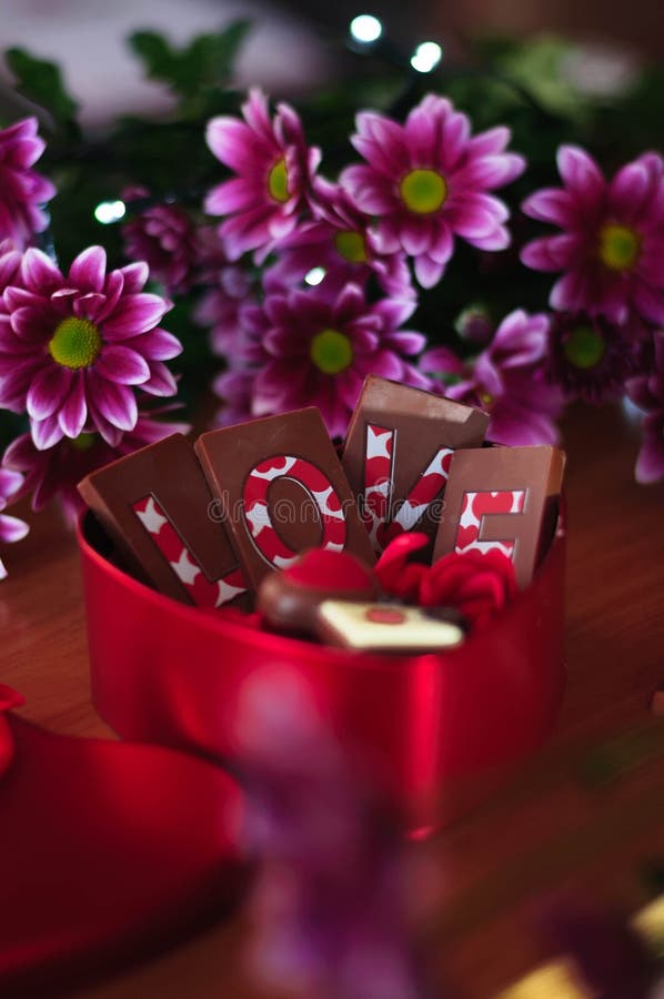 Box of Chocolates Gift for San Valentine Stock Photo - Image of ...