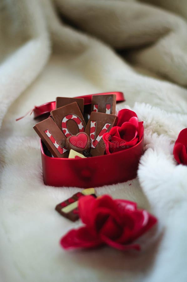 Box of Chocolates Gift for San Valentine Stock Photo - Image of candy ...