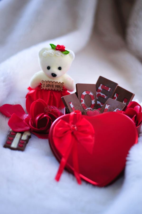 Box of Chocolates Gift for San Valentine Stock Photo - Image of opened ...