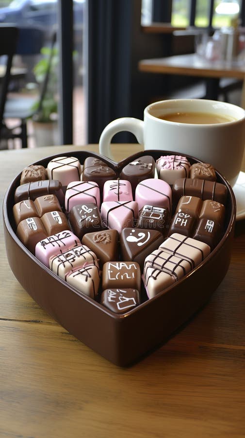 A Box of Chocolates with a Love Note Written in Chocolate, Chocolate ...