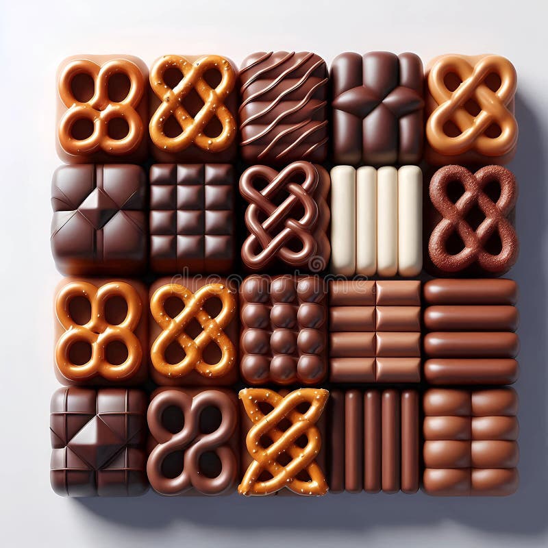 A Box of Chocolates in Various Shapes Stock Illustration - Illustration ...