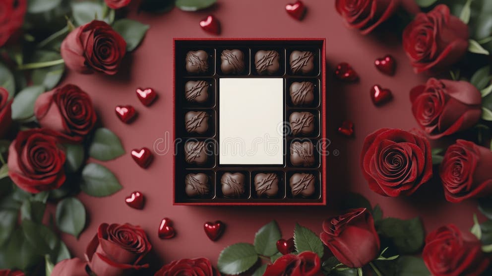 A Box of Chocolates with a White Piece of Paper Inside Stock Image ...