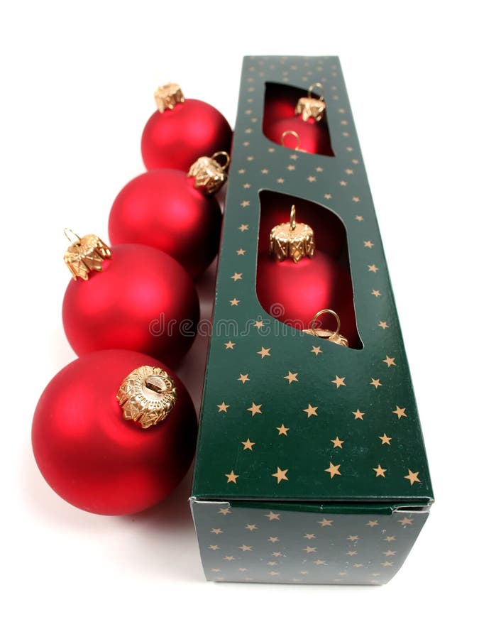 Xmas baubles in box stock image. Image of colourful, yuletide - 1507625