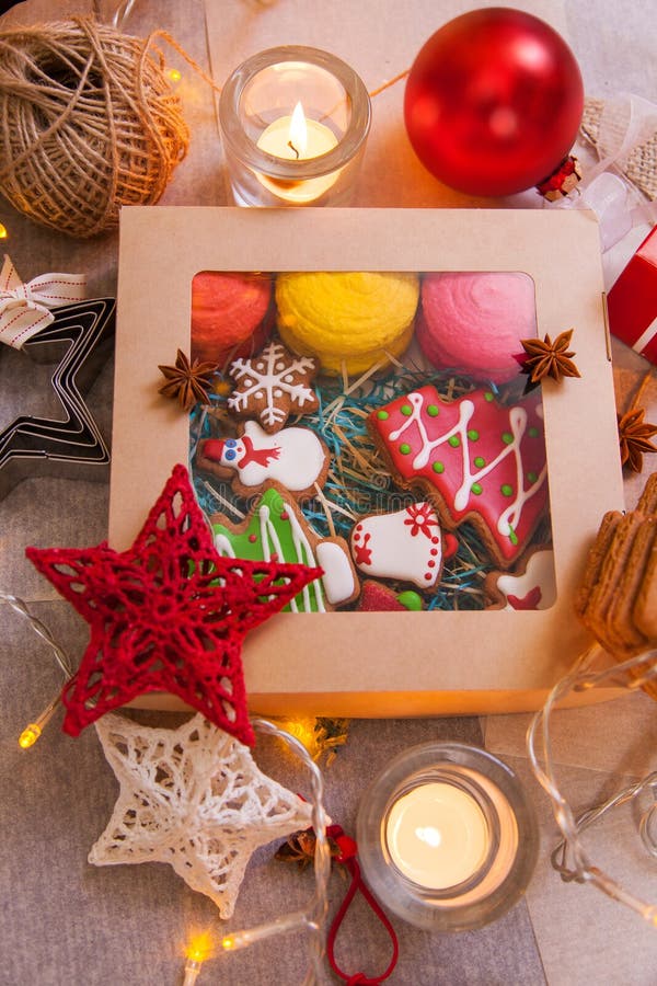 Box of Christmas Cookies Handmade Stock Image - Image of cookies, decor ...