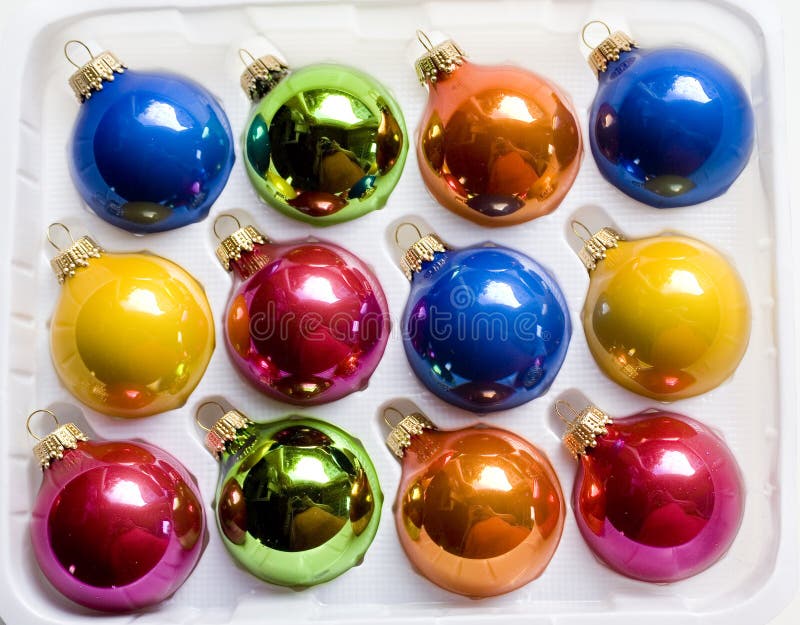 Box of Christmas Ornaments stock photo. Image of decoration - 1505578