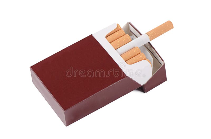 Box of Cigarettes Isolated on White Stock Photo - Image of quit ...