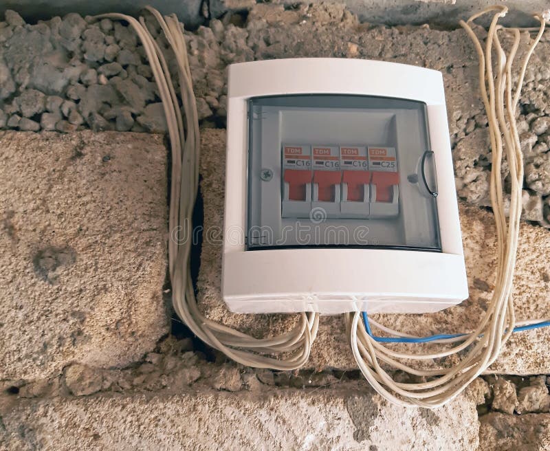 Box of Circuit Breaker Installed on the Wall Stock Photo - Image of ...
