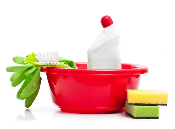 Box of cleaning supplies stock photo. Image of sponge - 25353846