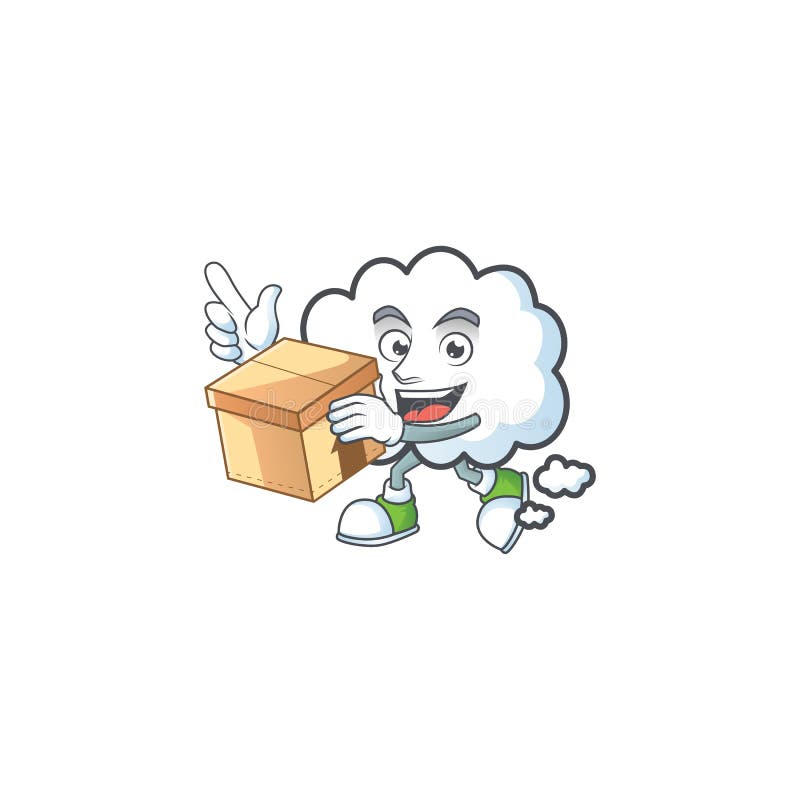 With Box Cloud Bubble with Cartoon Character Style Stock Vector ...