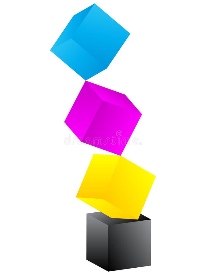 Box with CMYK colors stock vector. Illustration of corporate - 7764212