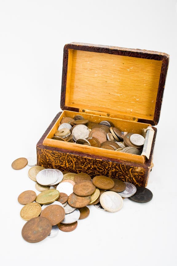 Box of coins stock image. Image of collection, currency - 7793325