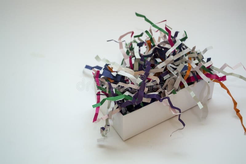 Box with Colored Filling Paper Stock Image - Image of background ...