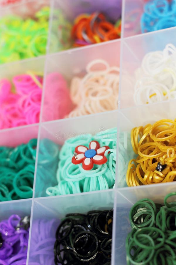 Box with Colored Rubber Bands Stock Photo - Image of rubber, rainbow ...