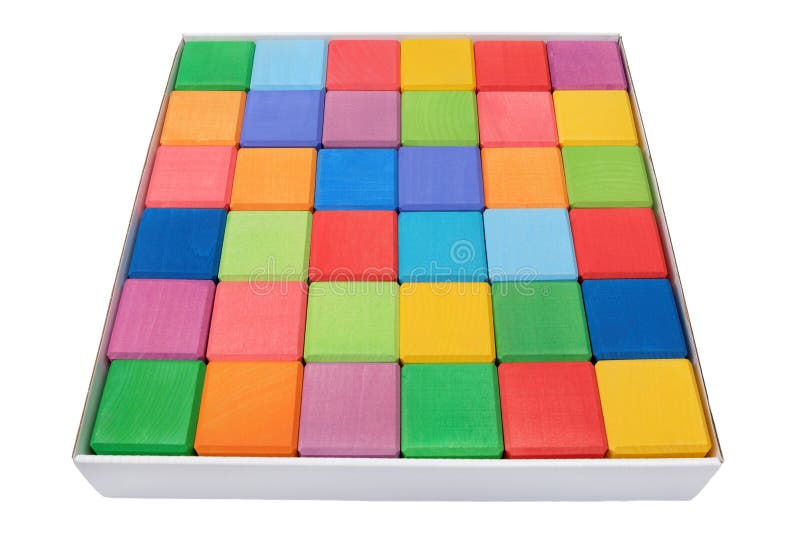 Box of Colorful Wooden Blocks Stock Photo - Image of cubic, abstract ...