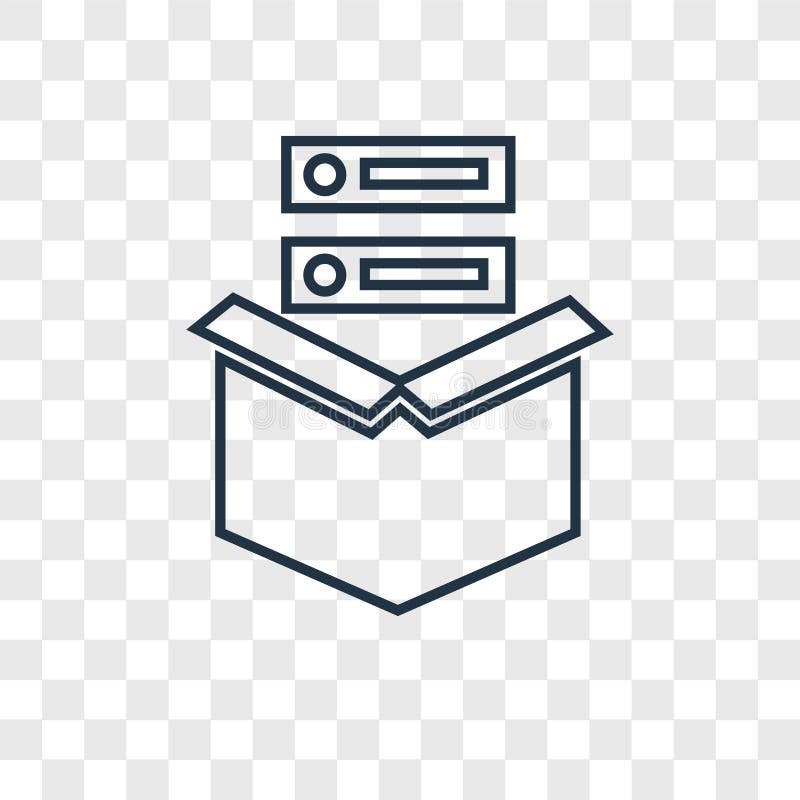 Box Concept Vector Linear Icon Isolated on Transparent Background, Box ...
