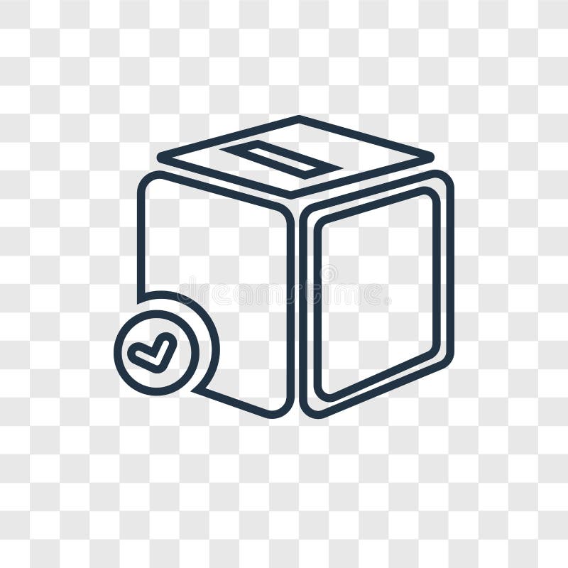 Box Concept Vector Linear Icon Isolated on Transparent Background, Box ...